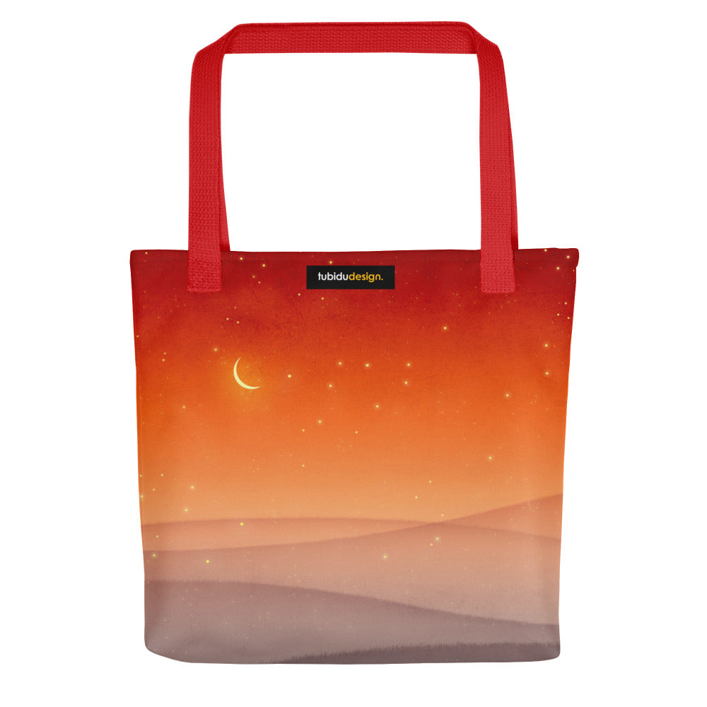 Moonrise (red) - Illustrated Tote bag – Tubidu Design