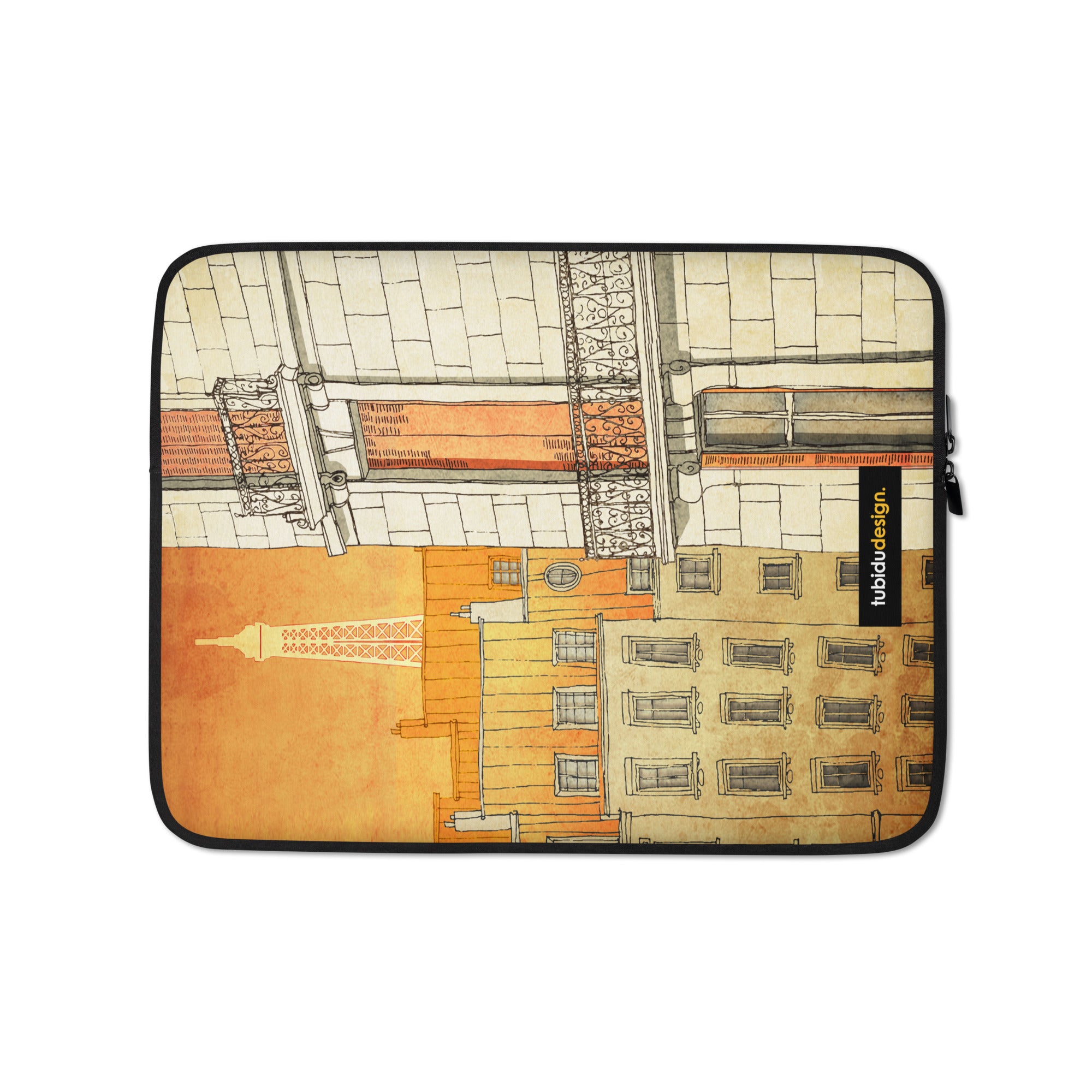 Paris windows - Illustrated Laptop Sleeve – Tubidu Design